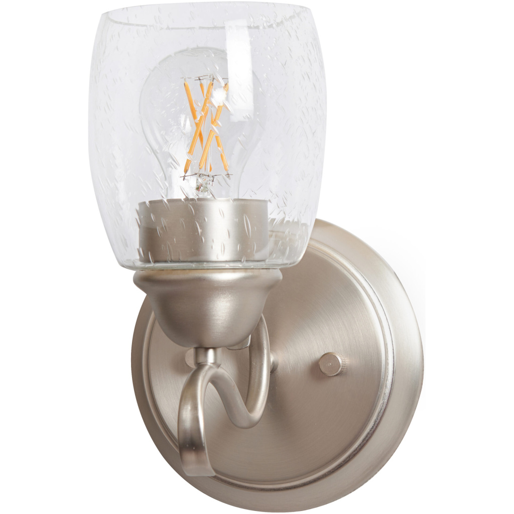 BL42 Brushed Nickel/Seeded 1 Light Sconce | Revolution Lighting
