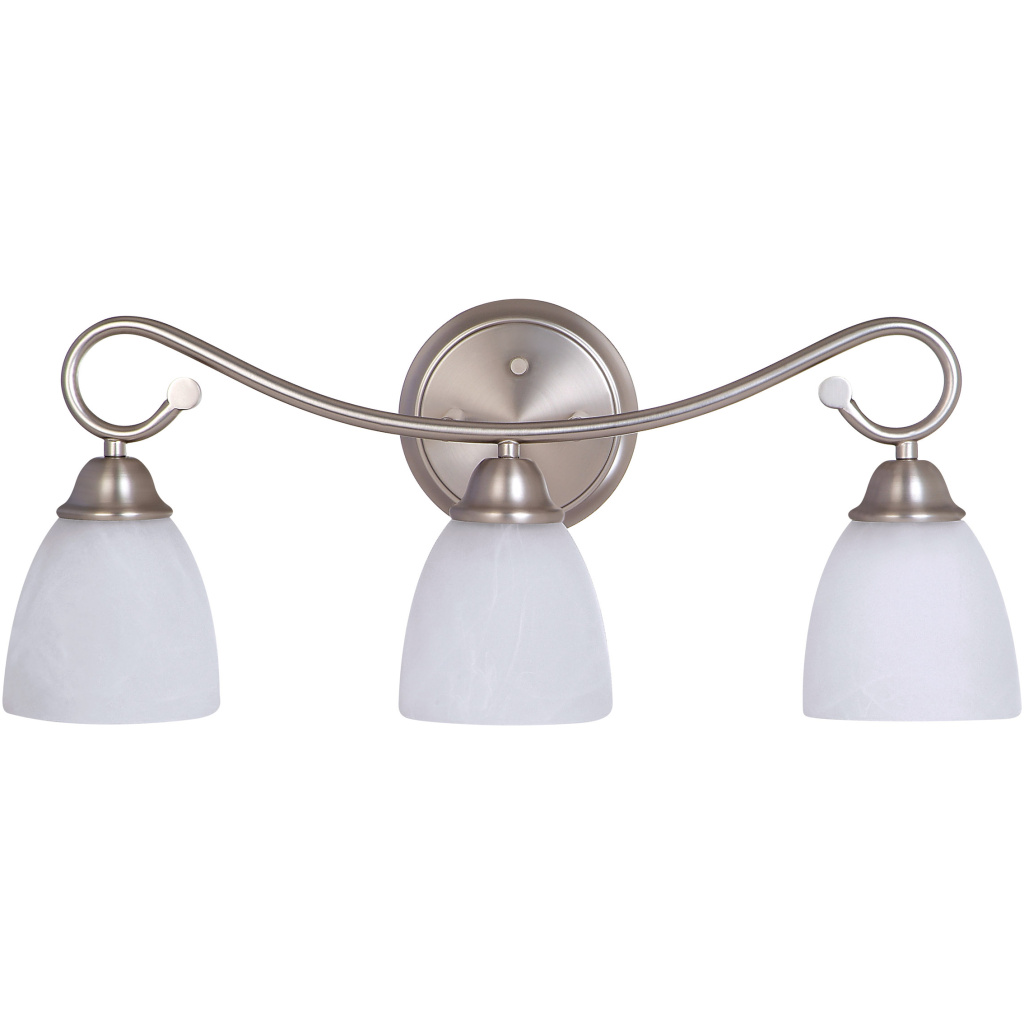 BL42 Brushed Nickel/Alabaster 3 Light Vanity | Revolution Lighting