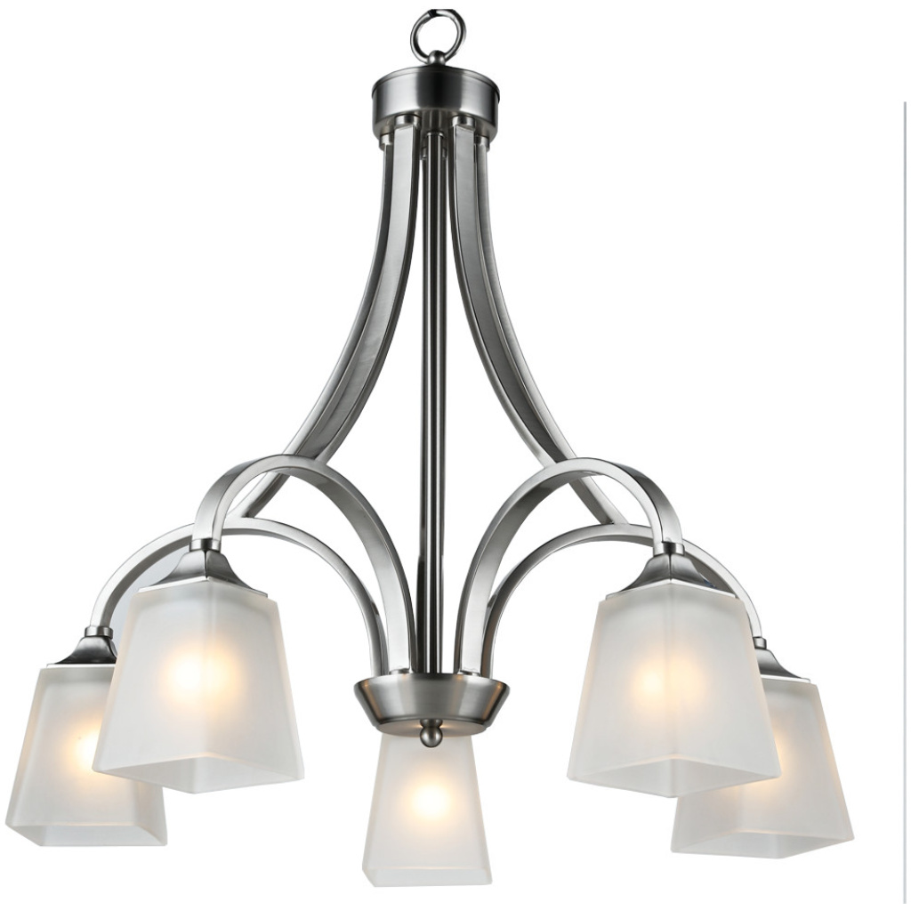 44 Brushed Nickel 5 Light Downlight Chandelier | Revolution Lighting