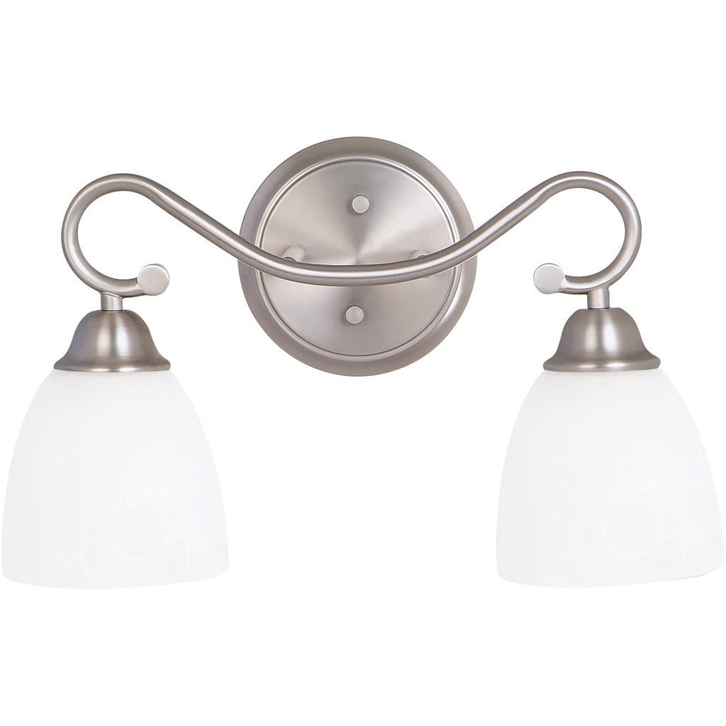 BL42 Brushed Nickel/Opal 2 Light Vanity | Revolution Lighting